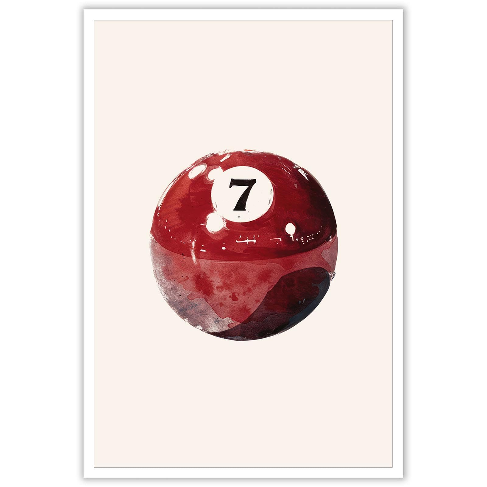 Amazon.com: Trendy Red Lucky 7 Pool Ball Wall Art Cool Girl Y2k Room ...