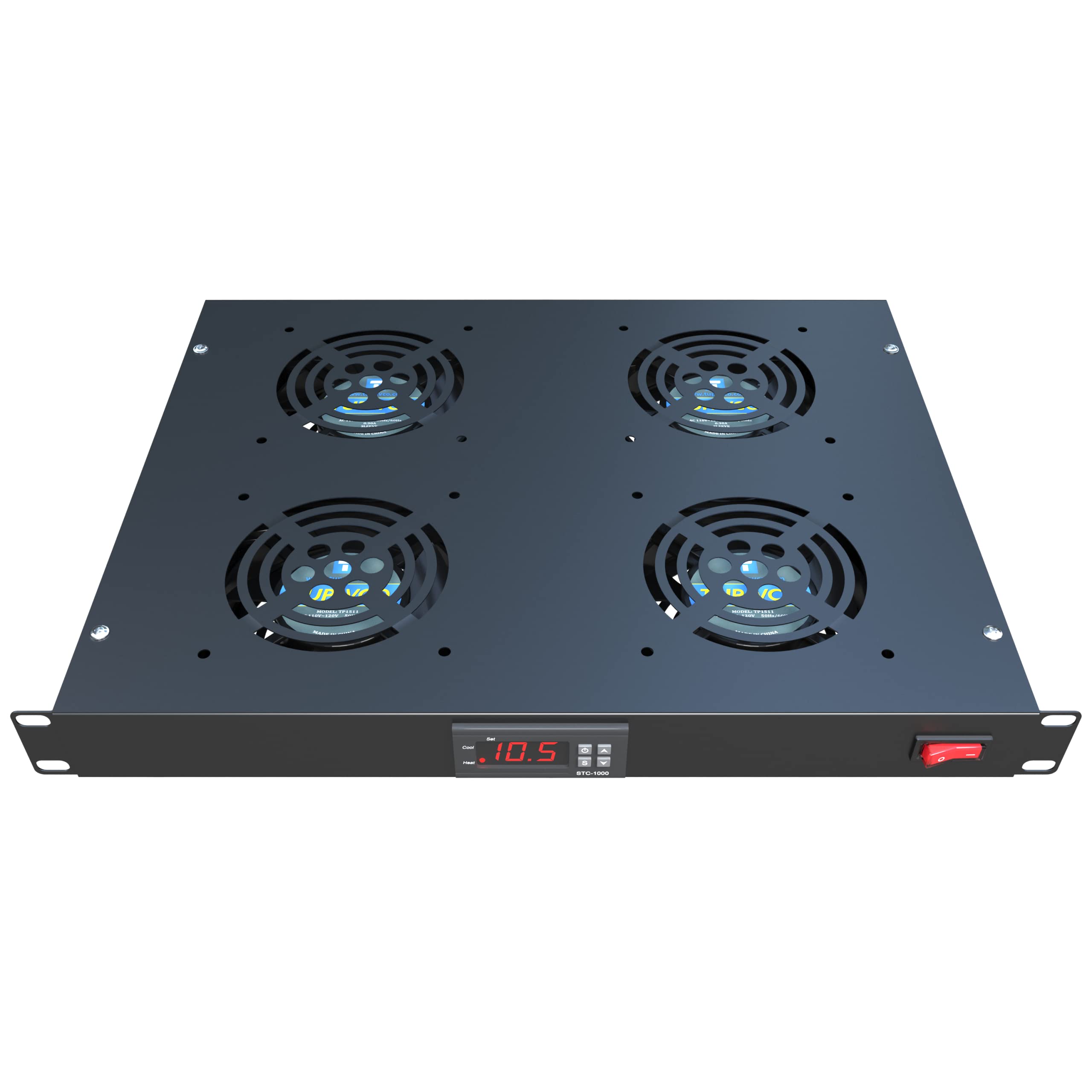 Buy Rack Fan 4 Fans Server Cooling System 1U 19 Rack Cabinet Panel