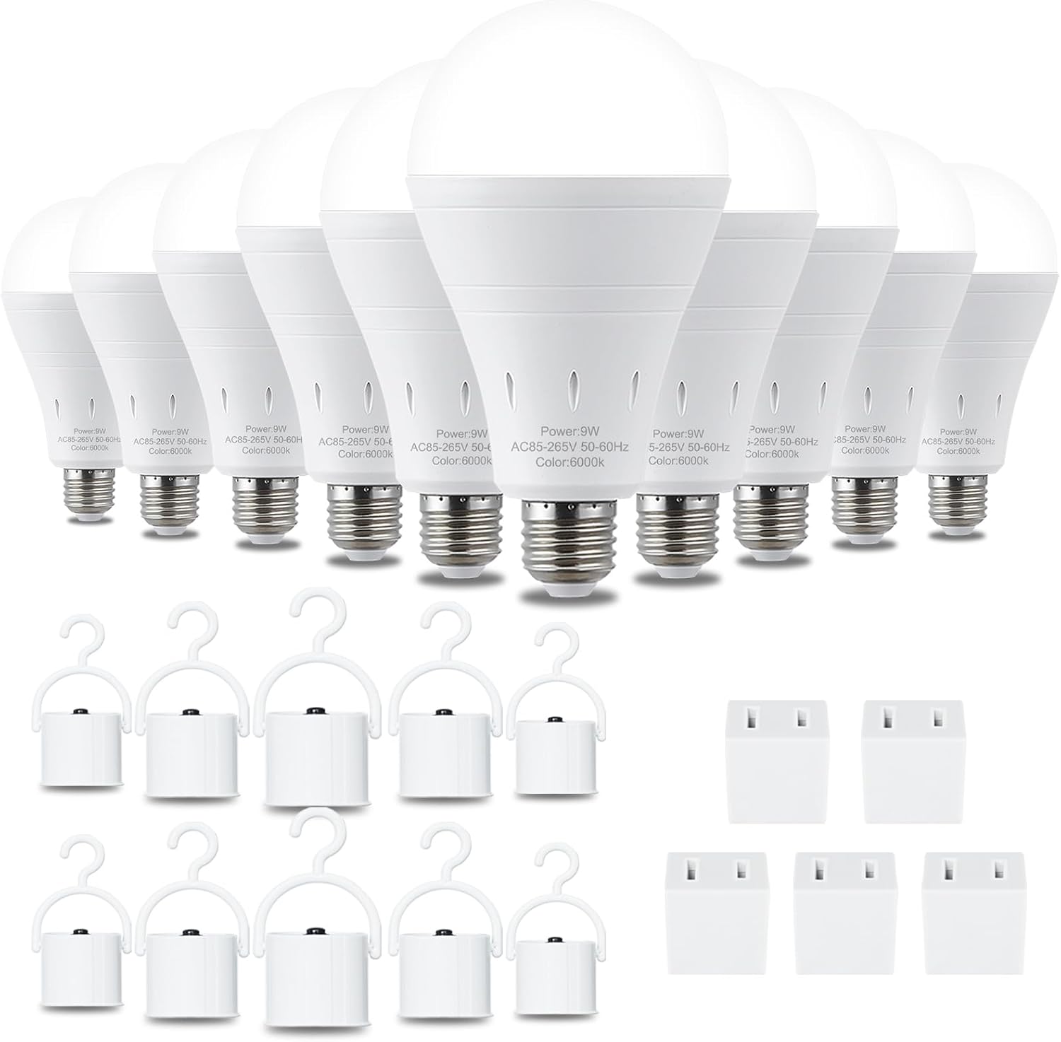 DEBAOBULB 10 Pack Rechargeable Emergency Light Bulbs, Battery Powered ...