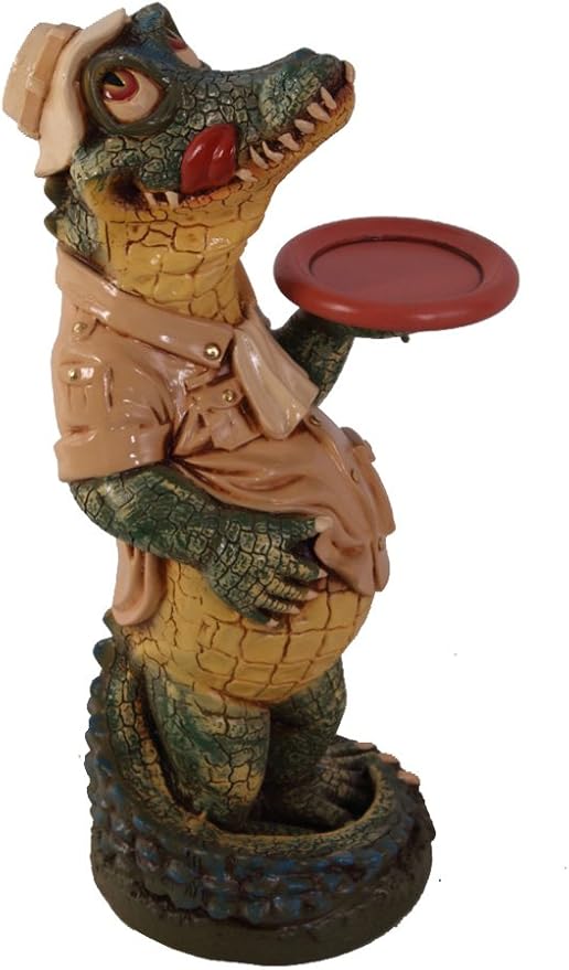 Amazon.com: Nautical Tropical Crocodile Butler Holding Tray Large ...