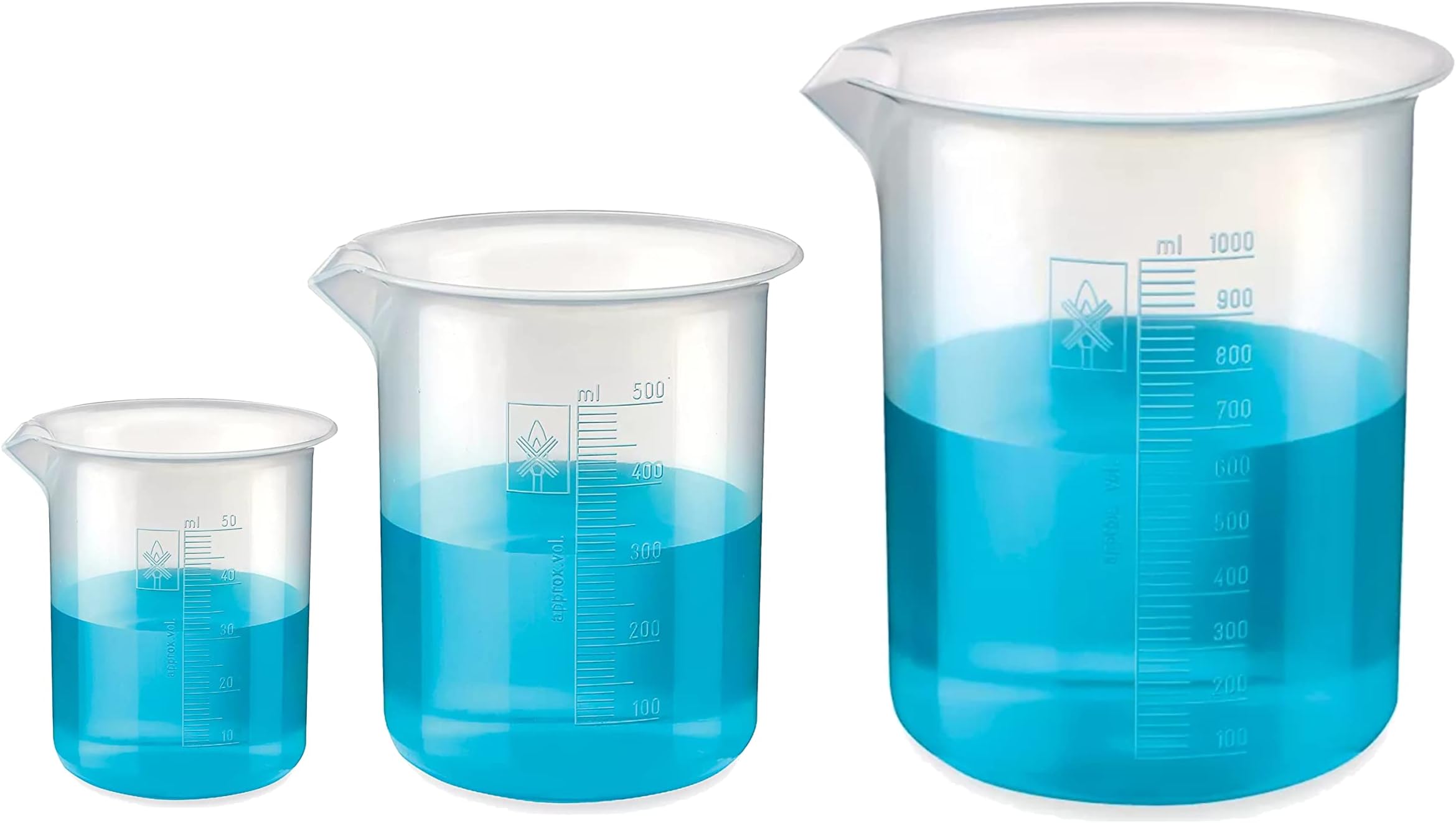 Bello Polypropylene Plastic Beaker 50 ml, 500 ml, 1000 ml with ...
