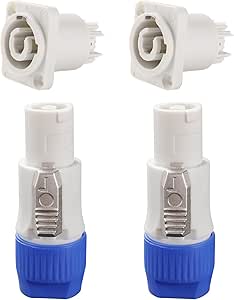 KUOQIY 2 Sets 20A 250V AC 3 Pin Powercon Connector Out, Powercon ...