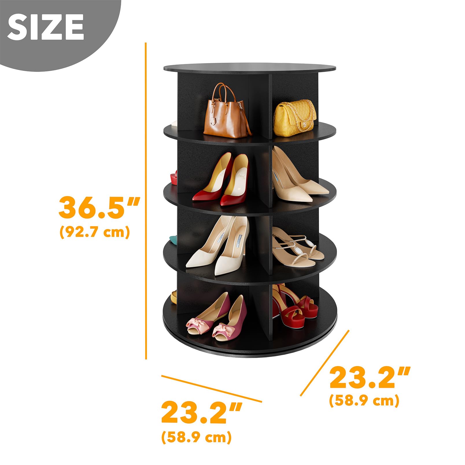 Snapklik.com : SpaceAid 4 Tier Rotating Shoe Rack Tower, Spinning Shoe ...