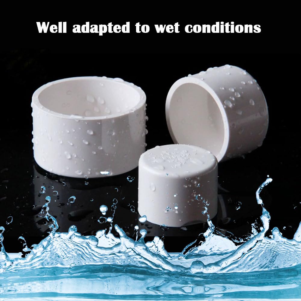 Snapklik.com : 12PCS 1/2inch White PVC Pipe End Cap Plug Adapter PVC ...