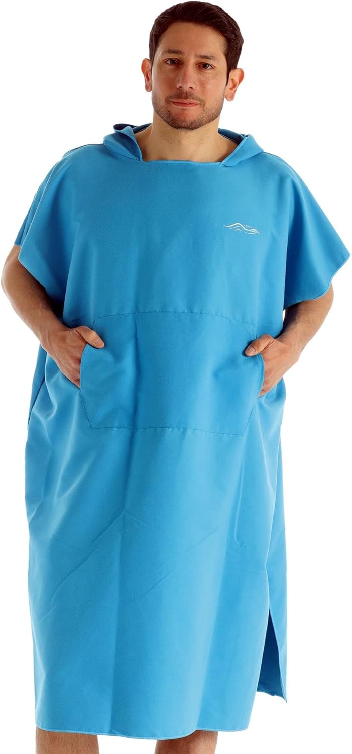 Changing Robe Quick Drying Microfibre Poncho Towel With Pocket & Hood ...
