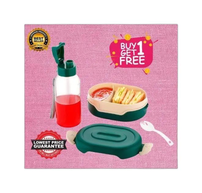 Buy Tasty Lunch Box with Water Bottle Airtight Leak-Proof Lunch Box ...