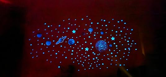 Amazon.com: Glow in The Dark Stars Solar System Wall Decals, The Earth ...
