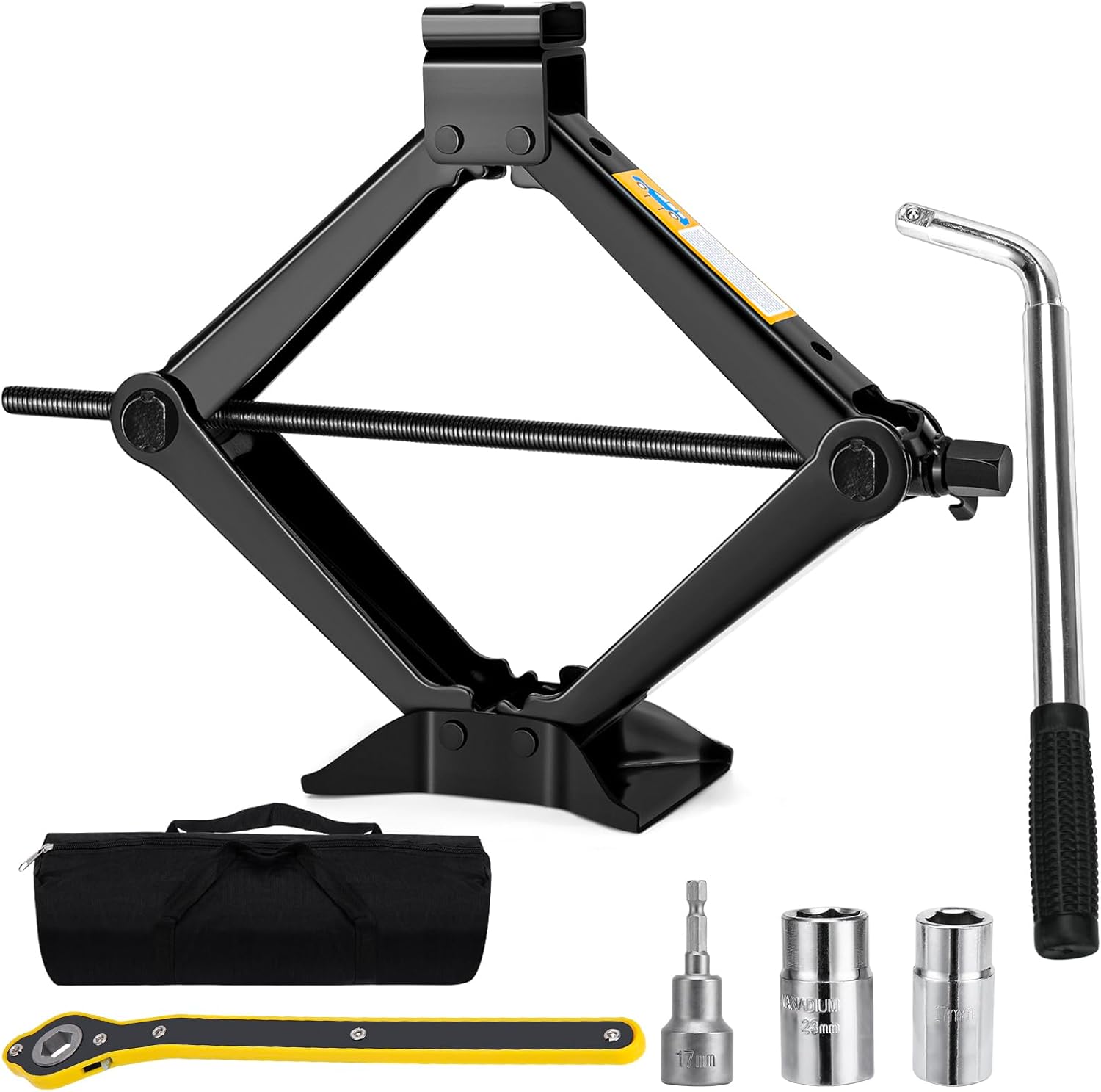 Car Jack Kit - Scissor Jack for Car SUV Truck, 1.5 Ton Scissor Jack ...