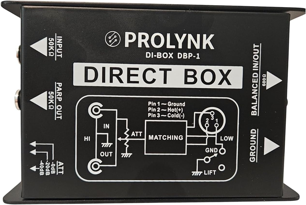 Amazon.com: Prolynk Direct Box Passive DBP-1, DI Box with Attenuator, 1 ...