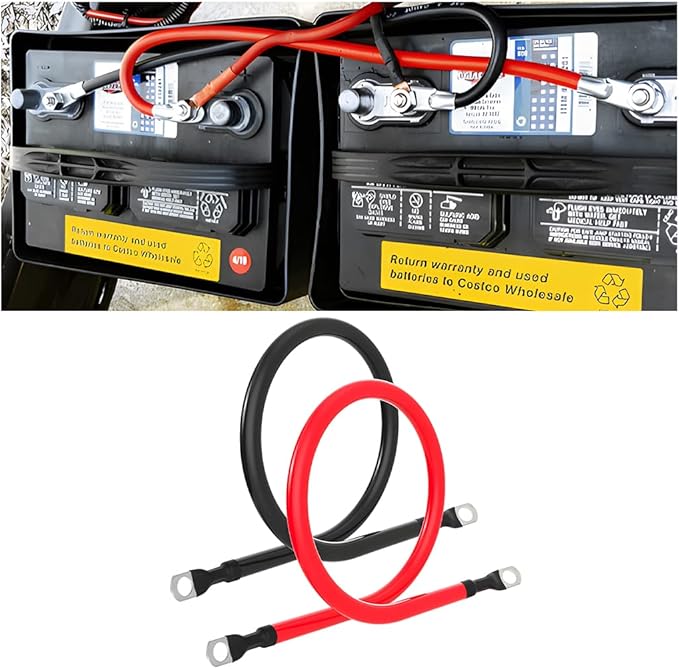 Amazon.com: AICEL 4 AWG Battery Cables Set with Terminals, Pure Copper ...
