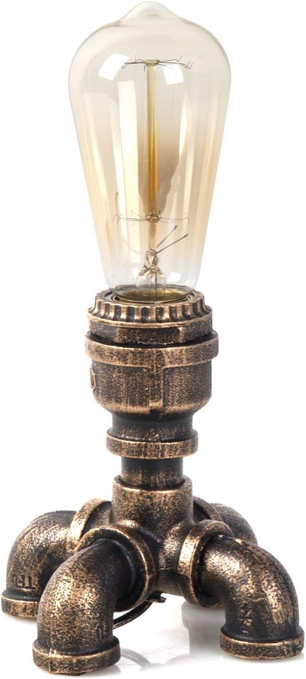 Amazon.com: OYGROUP Vintage Water Pipe Table Lamp with Four Feet E26 ...
