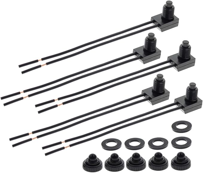 Amazon.com: 5Pcs 12V Waterproof Push-Button On-Off Switch, Carbhub 12V ...