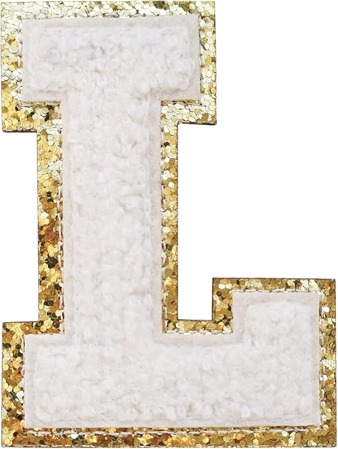 Amazon.com: 3Pcs Letter Patches Varsity Glitters Chenille,SPRT Iron on ...
