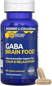 GABA BRAIN FOOD – Suplemento GABA con L-citrulina y extracto de semillas de uva – Relajación ...