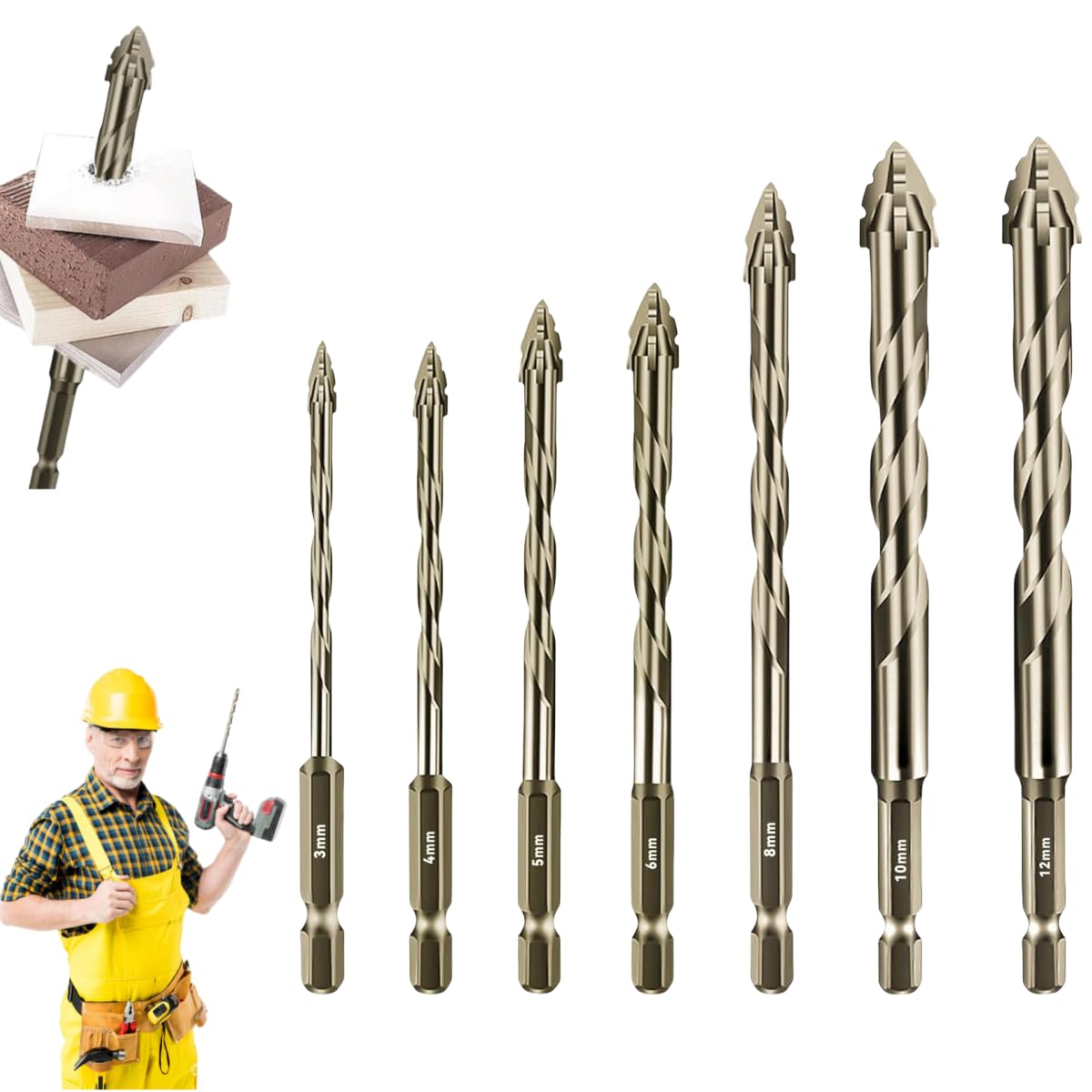 Four Blade Serrated Eccentric Drill Bits - 2025 New Four-Flute Sawtooth ...