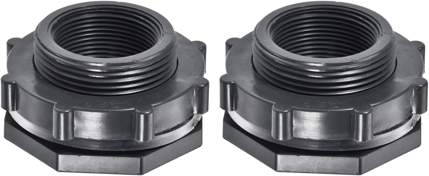 Amazon.com: M METERXITY 2 Pack PVC Bulkhead Fitting - Double Threaded ...
