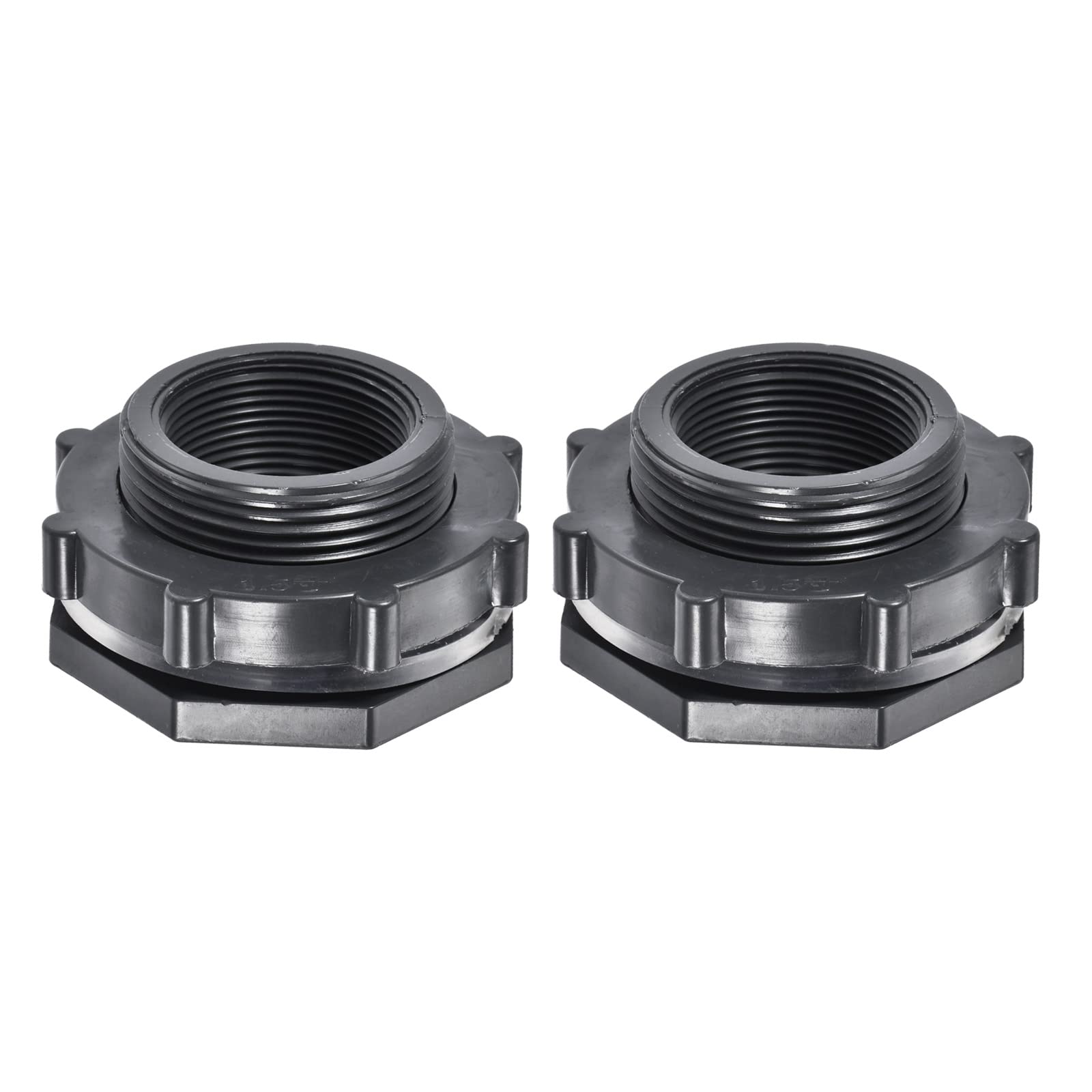 Amazon.com: M METERXITY 2 Pack PVC Bulkhead Fitting - Double Threaded ...