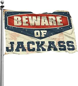 Amazon.com: Flags For Teens Beware Of Jackass Flag Garden Flags Funny ...
