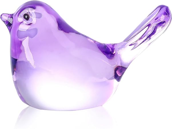 Amazon.com: YWHL Handmade Crystal Purple Bird Figurines, Animals Gifts ...