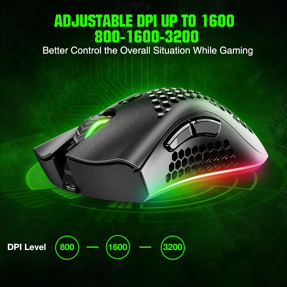 Snapklik.com : WolfLawS KM-1 Wireless Gaming Mouse, Computer Mice USB ...