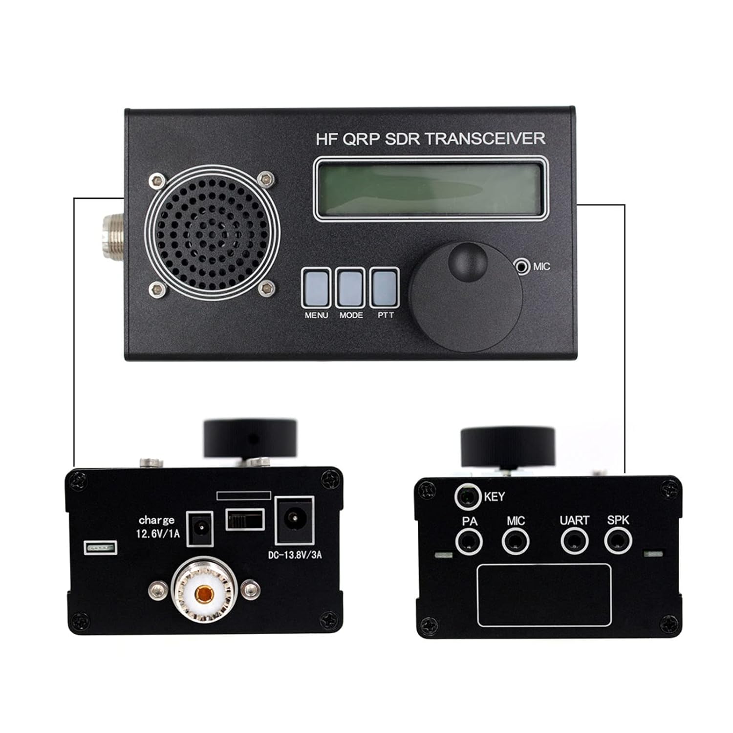 Transceptor de radio de onda corta SDR mini transceptor SSB CW QRP de 8 ...