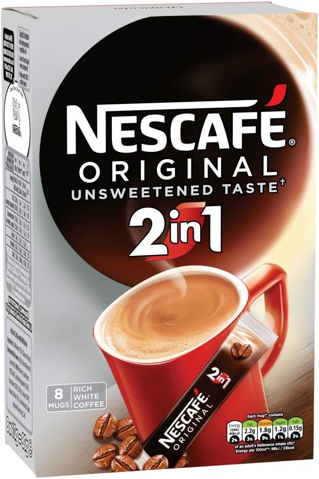 Nescafé Original 2in1 Strong Instant Coffee, 8 Sachets, 80g : Amazon.co ...
