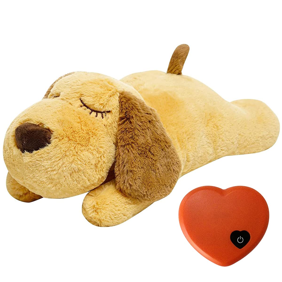 Buy Qpets® Plush Puppy Toy with Realistic Heartbeat Stuffed Dog Toy Relieve Dog Anxiety Pet ...