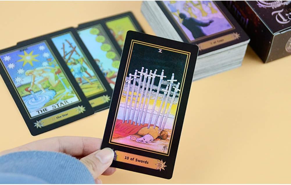 VOVCIG Tarot Cards Set, Surface laser Tarot Deck with English ...