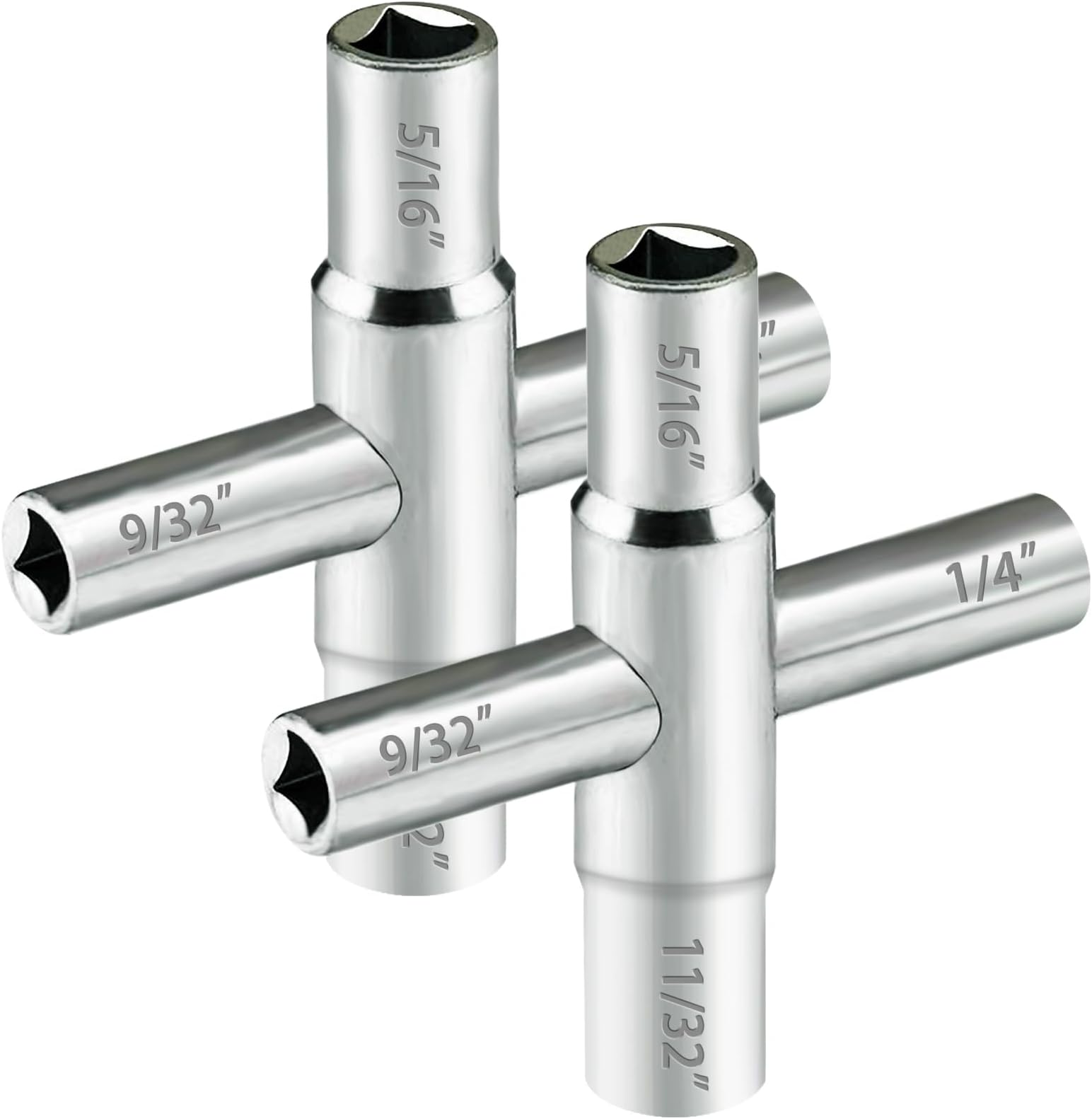 2 Pieces 4 Way Sillcock Key Steel Sillcock Wrench Water Utility Key for ...