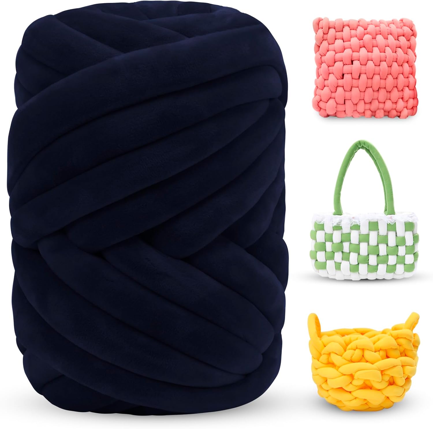 LEREATI Thick Chunky Yarn for Arm Knitting Jumbo Tube Soft Chunky Knit ...