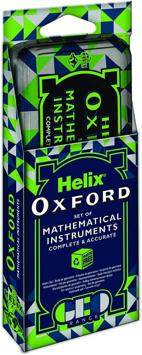 Helix Oxford Camo Maths Set - 9 Piece Set - Set Squares, Protractor ...