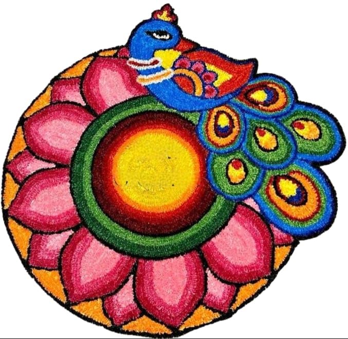 Buy Rangoli Mat, 2ft x 2ft, Wool Front Canvas Back, Foldable ...