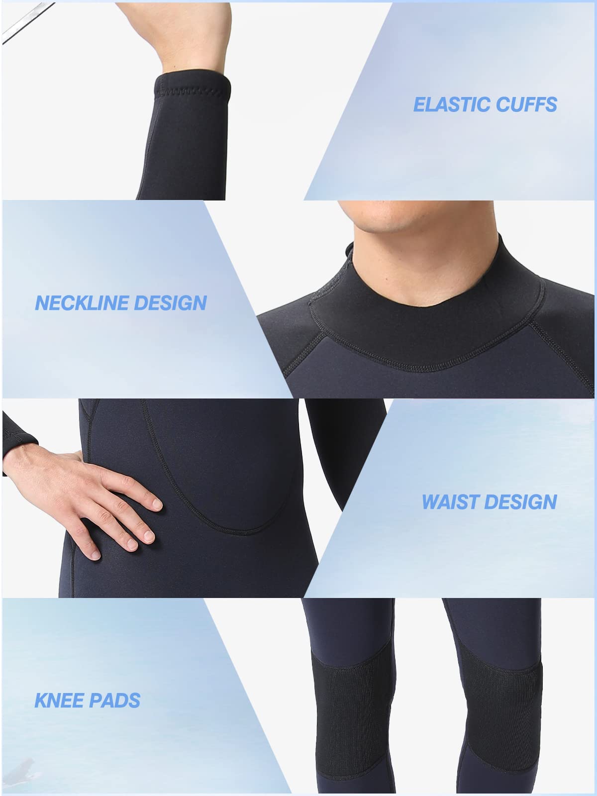 Snapklik.com : FLEXEL One Piece Full Body Wetsuit For Women Men 3mm 3/2mm 5/4mm Neoprene Thermal ...