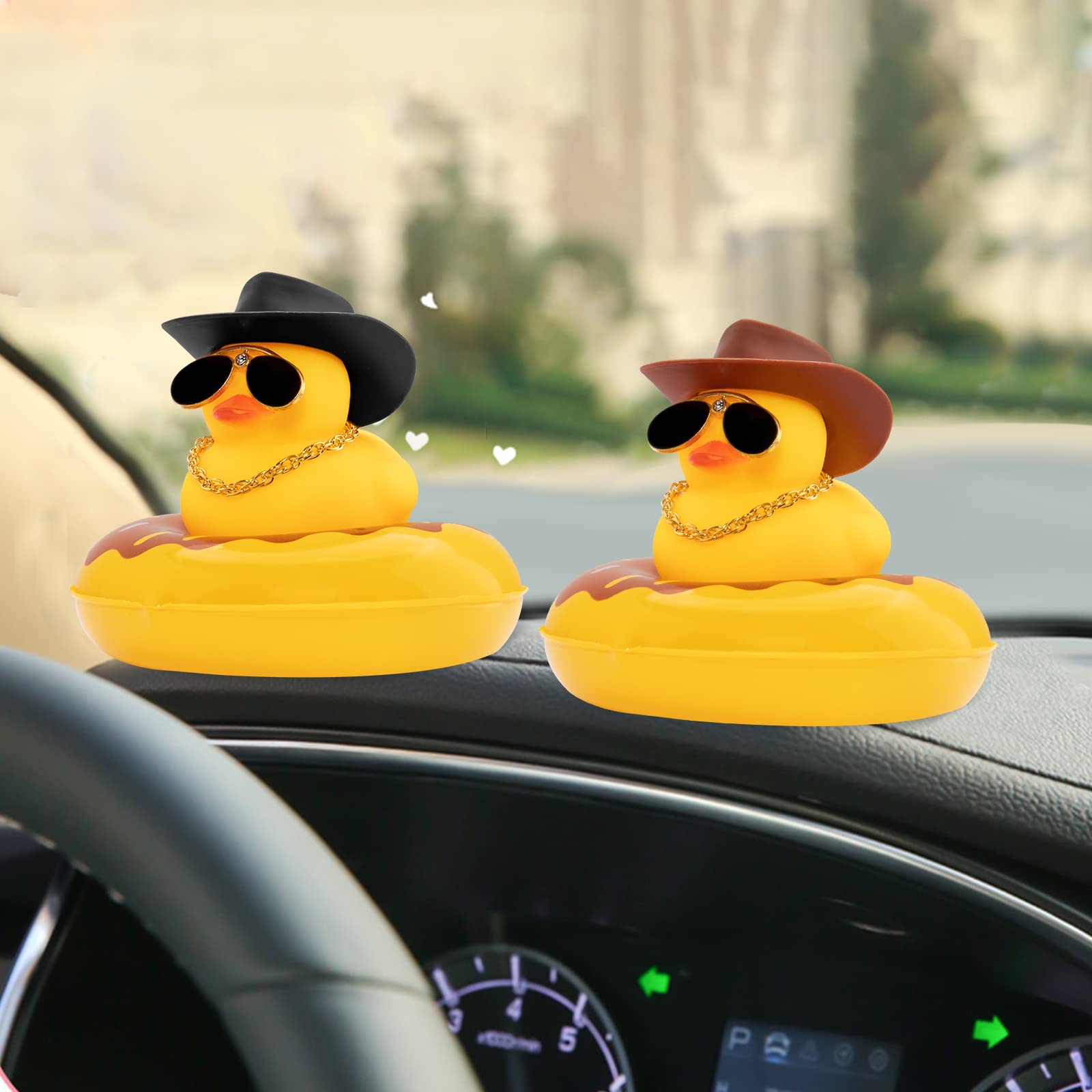 Snapklik.com : Wonuu Cowboy Pink Car Accessories Rubber Ducks Dashboard ...