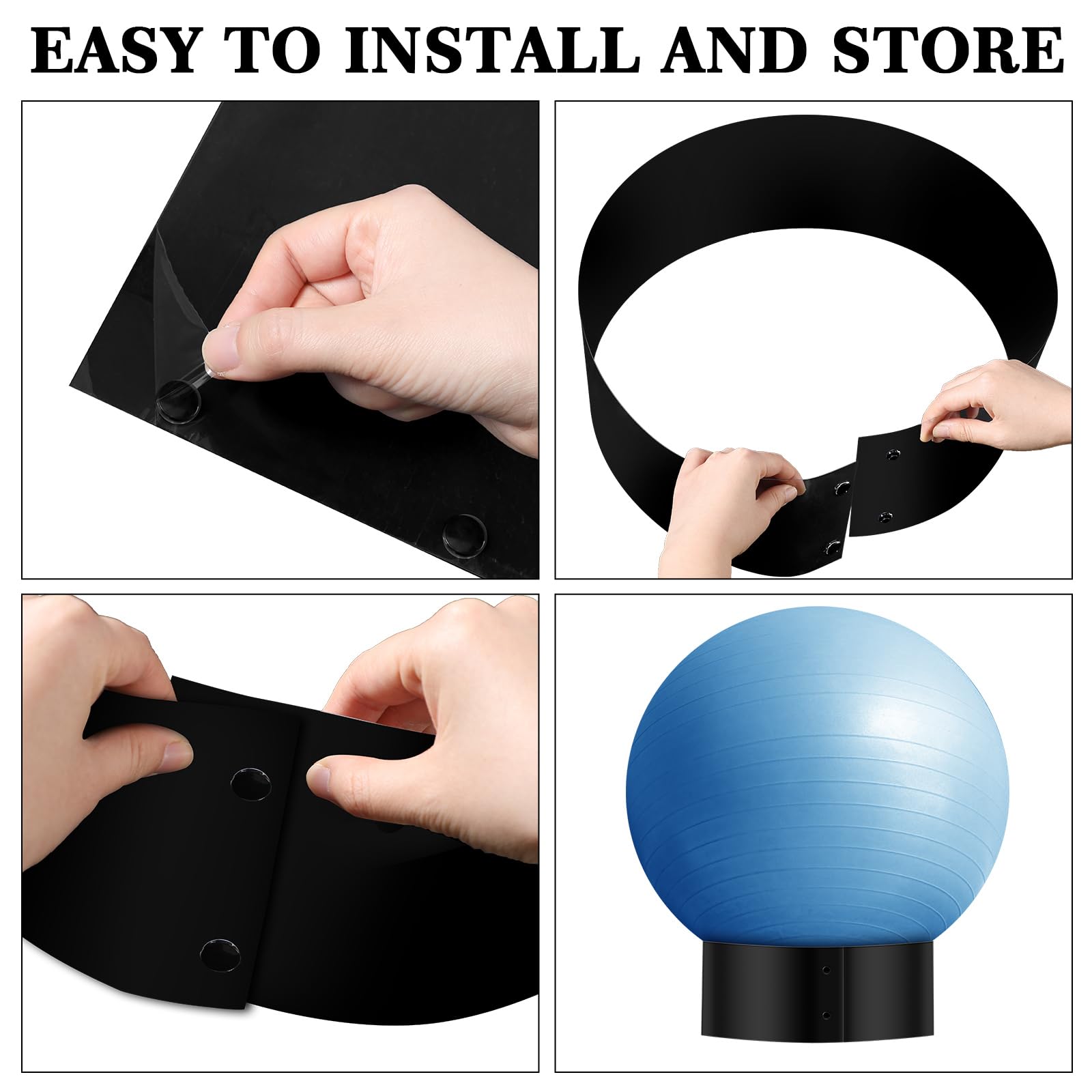 Snapklik.com : 3 Pcs Exercise Ball Stand Holder 14.5 Inch Plastic Yoga Ball Base Stability Ball ...