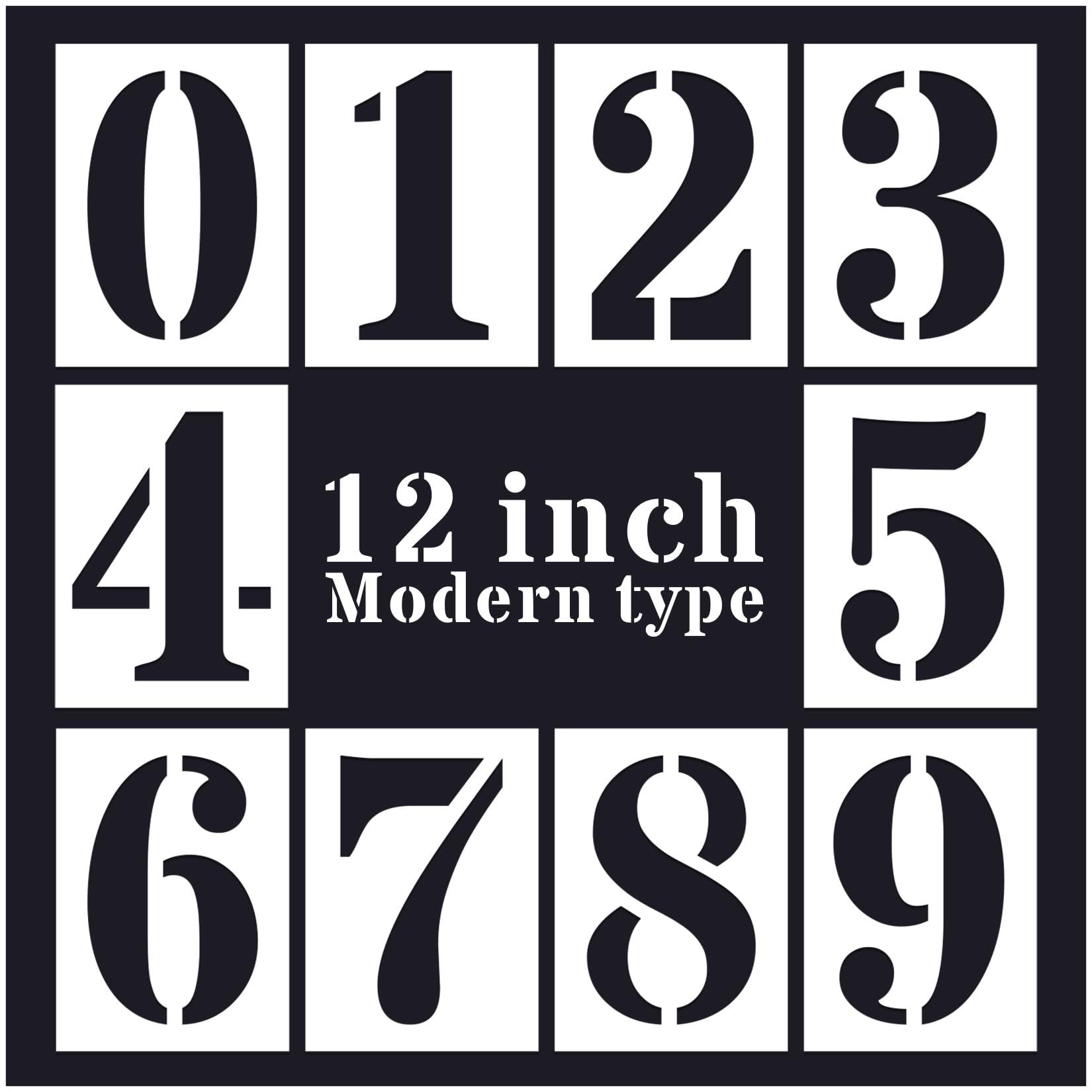Amazon.com : 12 Inch Large Number Stencils Set 0-9 Parking Lot Stencils ...