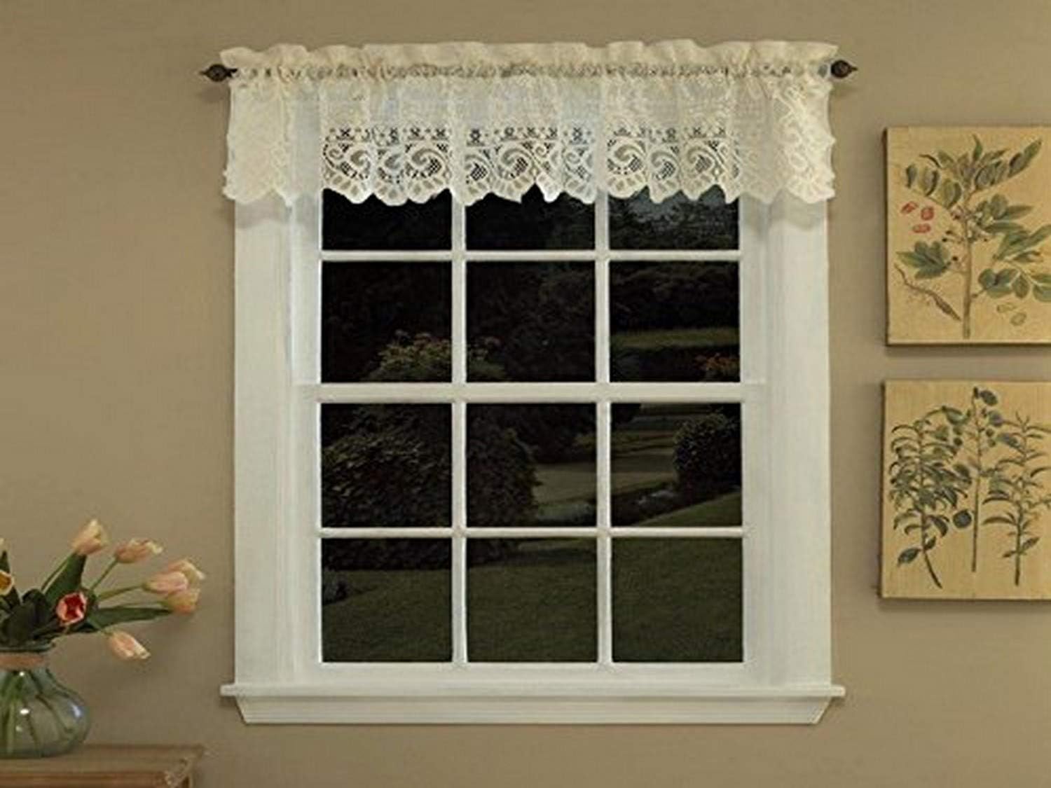 Amazon.com: Park Designs Cream Lace Valance : Home & Kitchen