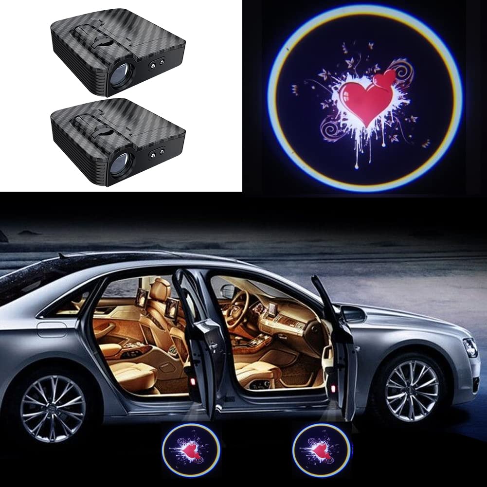 Buy 2Pcs Car Door Lights Logo Projector,Wireless Car Door Paste ...