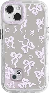 Amazon.com: NITITOP Compatible with iPhone 14 Plus Case Cute Mirror Bow Love Heart Pattern for ...