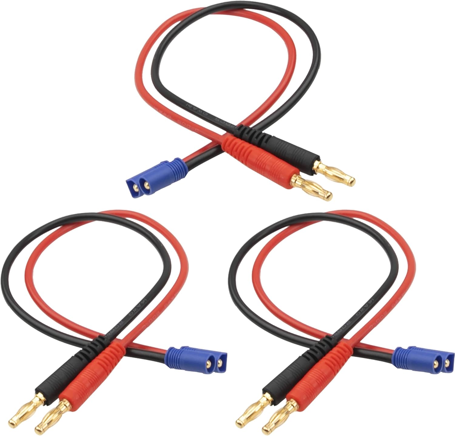 Amazon.com: HIRCQOO 3Pcs RC Banana Plugs 4mm Bullet Connector Cable ...