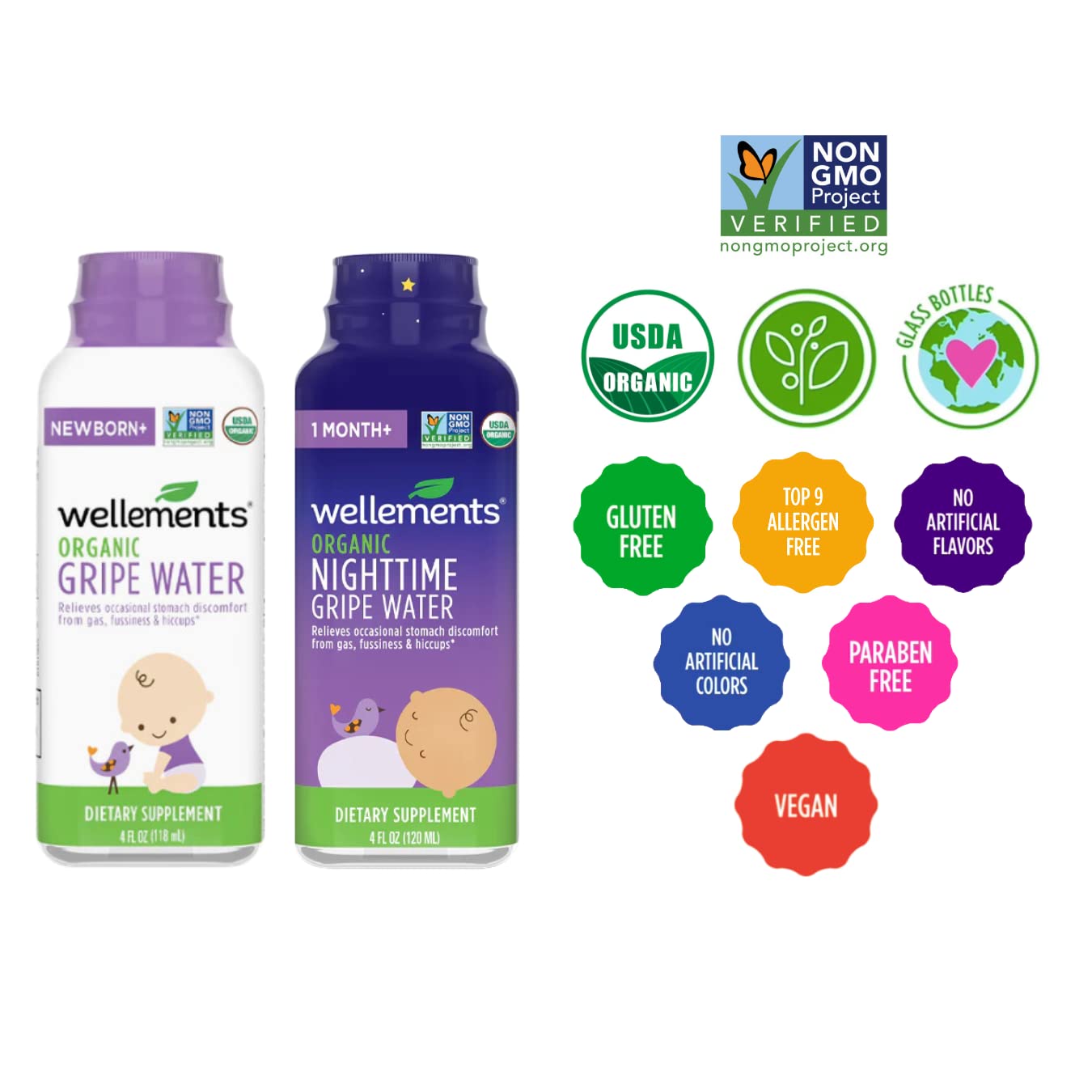 Snapklik.com : Wellements Organic Baby Gripe Water Day & Night Combo ...