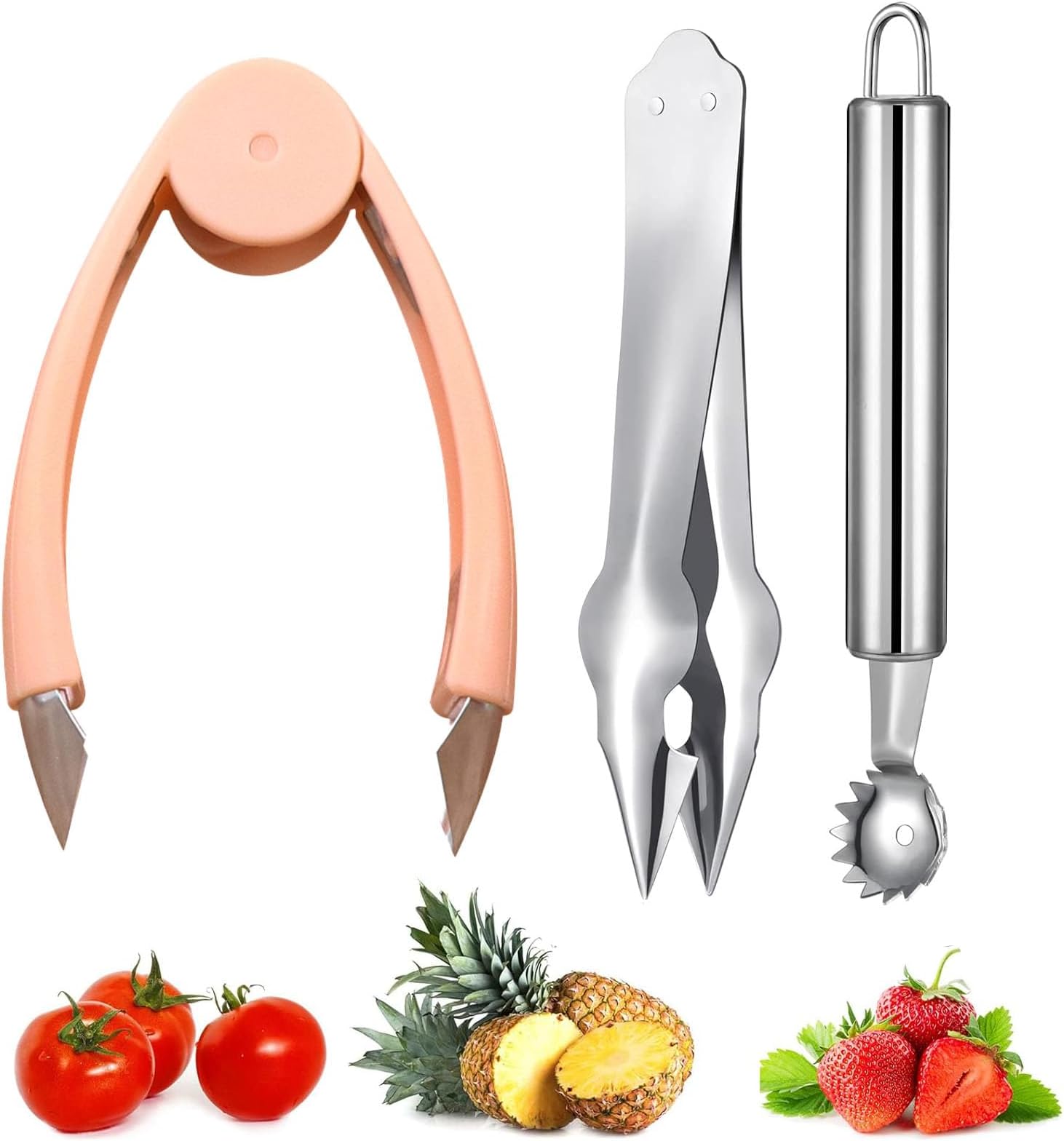Amazon.com: 4 Pieces Strawberry Huller Tomato Corer Top Stem Remover ...