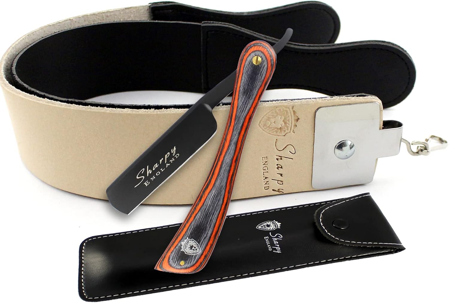 Sharpy - Cut Throat Razor Kit - Straight Razor for Men Leather Strop ...