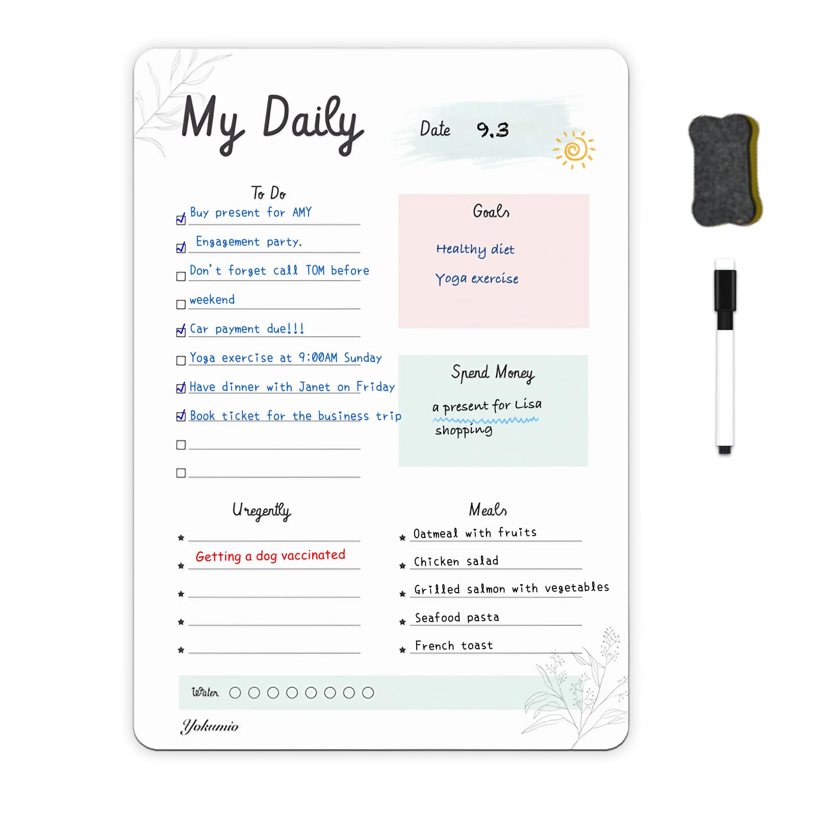 Amazon.com: Yokumio Magnetic Daily Planner for Fridge -16.5"X11.7 ...