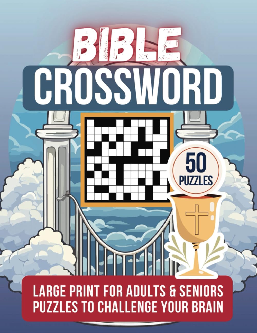 Bible Crossword Puzzle Book Large Print For Adults with Solutions: 50 ...
