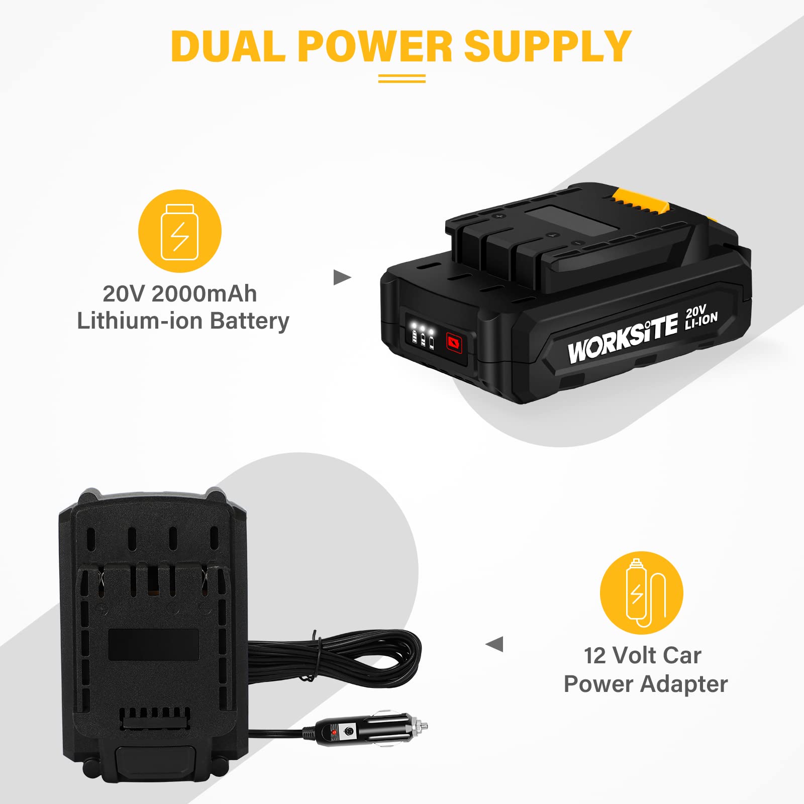 Snapklik.com : WORKSITE Tire Inflator Portable Air Compressor, 150 PSI