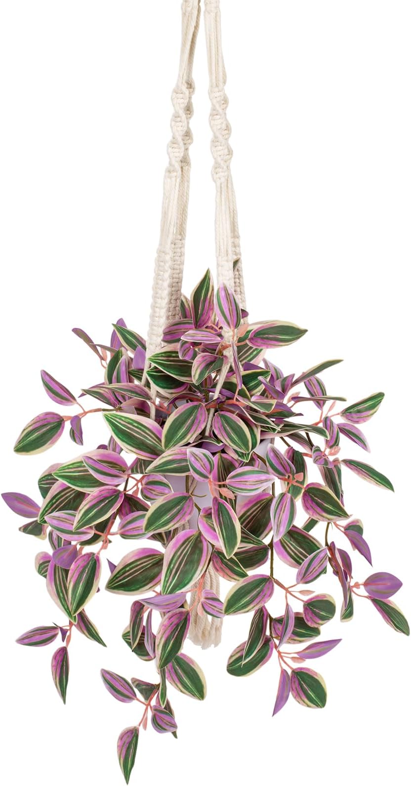 Artificial Hanging Plants Fake Trailing Plants with Hemp Ropes String ...