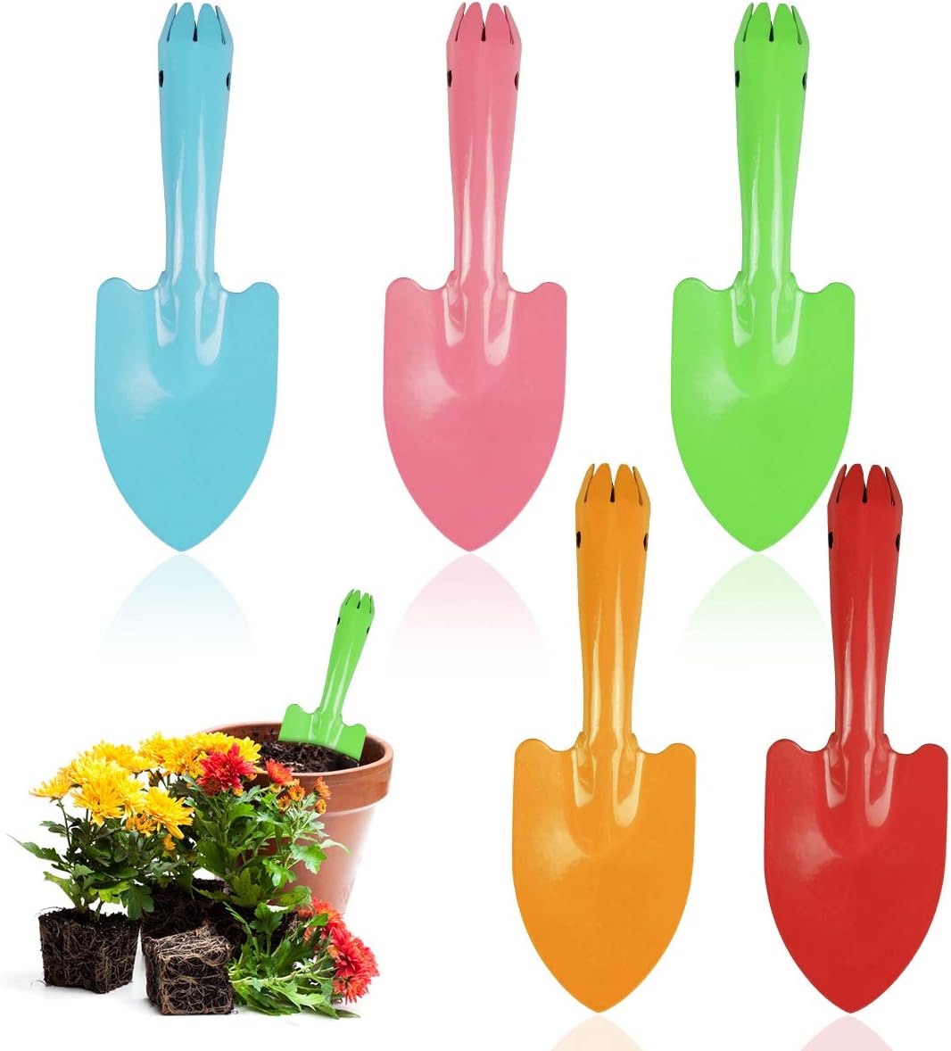 Amazon.com : 4 Pieces Mini Trowel Set Colorful Metal Hand Shovel Garden ...