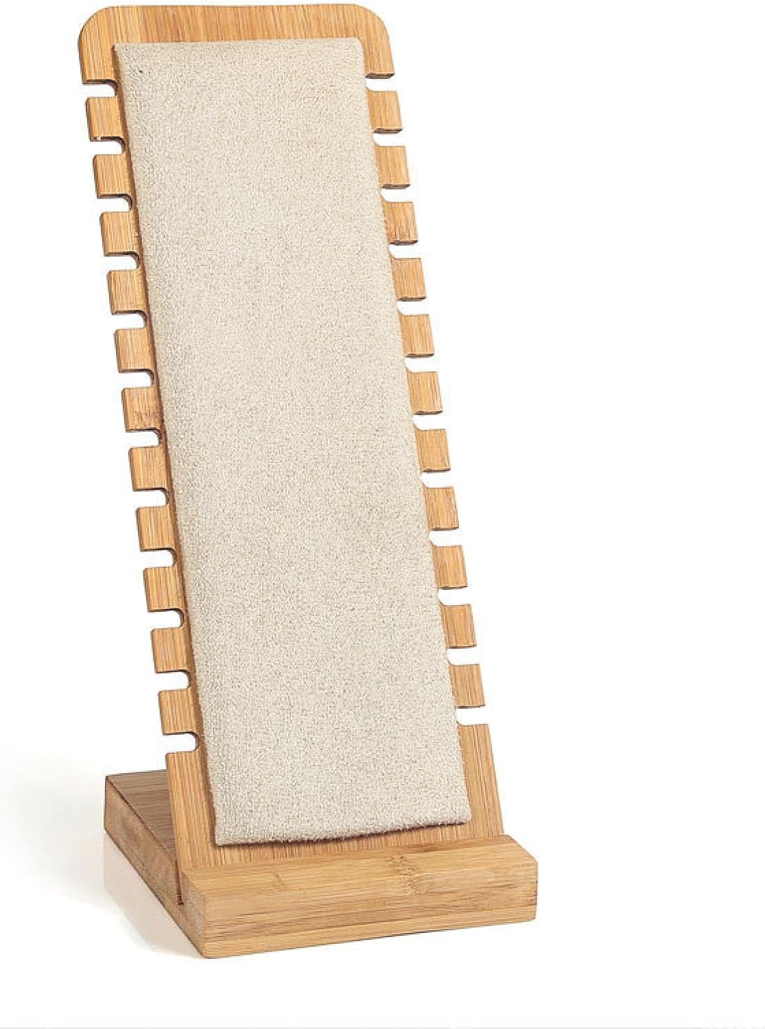 Bamboo Wood Necklace Display Stand Pendant Stand L Shaped Standing ...