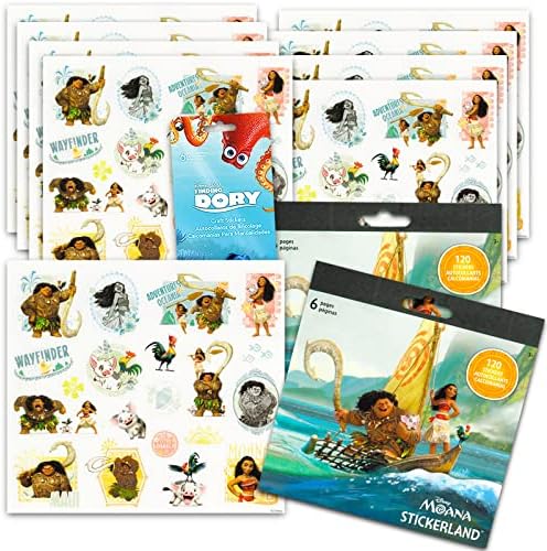 Amazon.com: Disney Moana Stickers Party Favors - Bundle of 2 Sticker ...